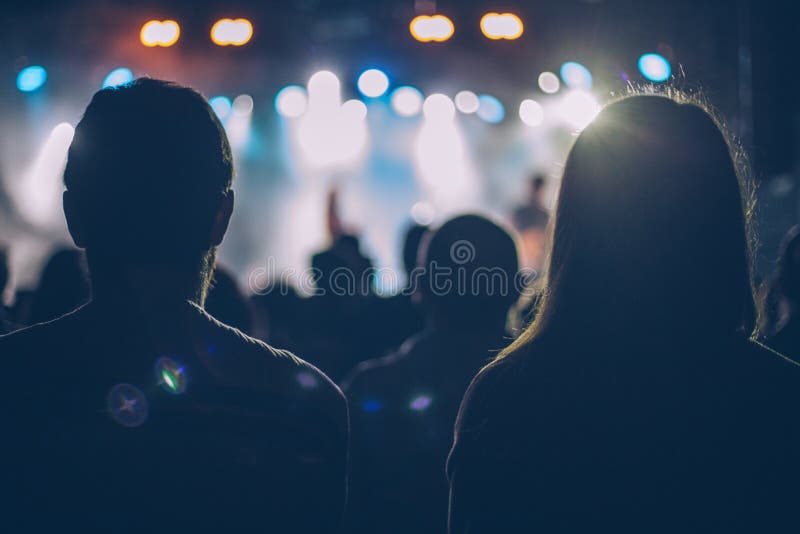 People watching a concert stock image. Image of concert - 190854693
