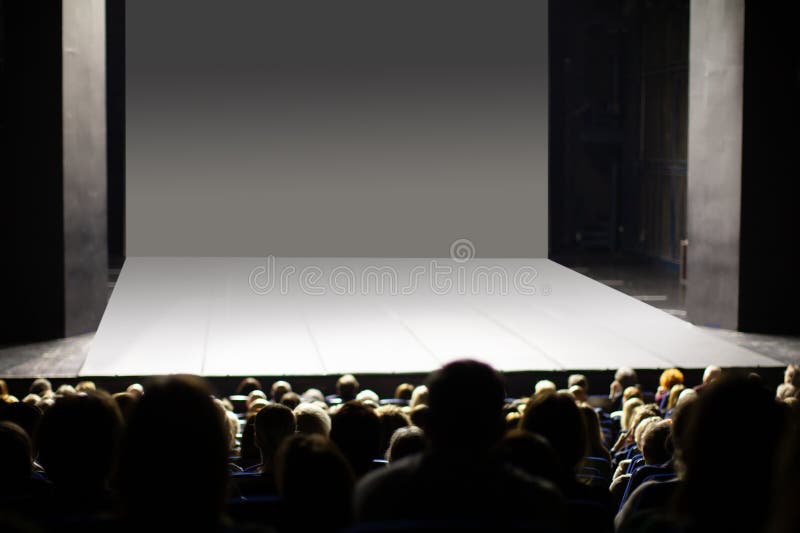 People Watching Empty Theater Stage Stock Photo - Image of event, head ...