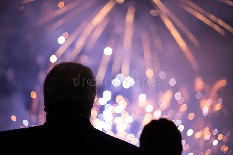 People watching fireworks stock photo. Image of walking - 45336088