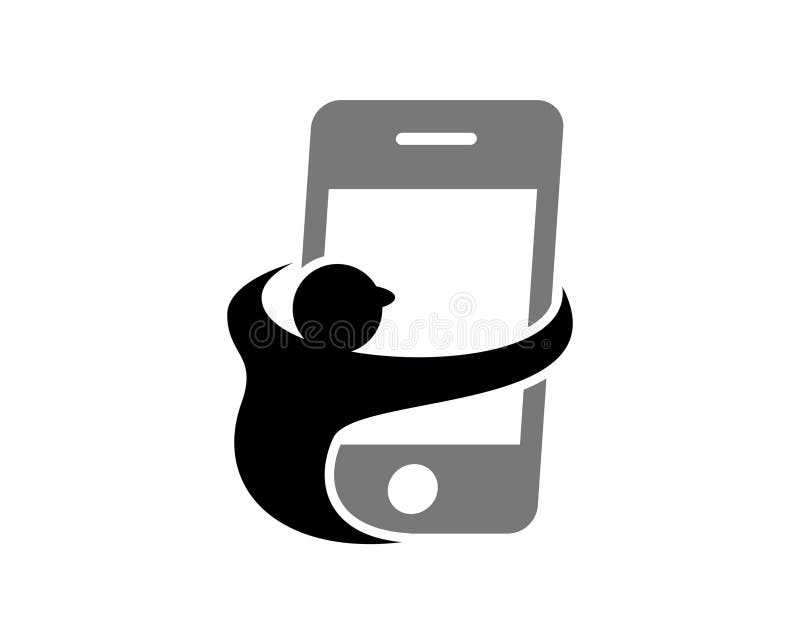 People Watching Phone Logo Icon Template Stock Vector - Illustration of ...