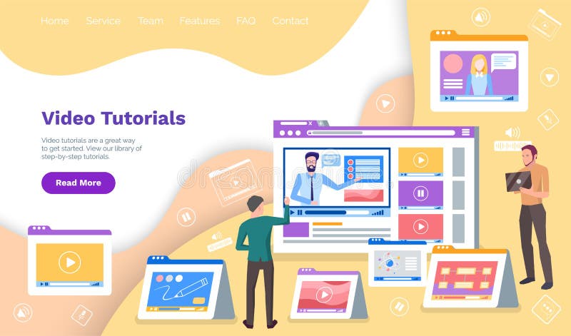 People Watching and Sharing Online Video Tutorial. Videos Player or ...