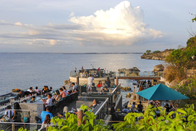 People Watching Sunset and Having Drinks at the Famous Rock Bar ...
