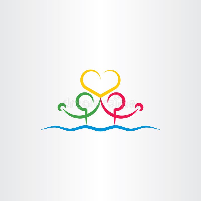 People in Water Holding Heart Love Vector Icon Illustration Stock ...