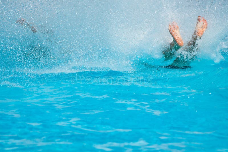People Water Slide at Aqua Park Stock Image - Image of slide, blue ...