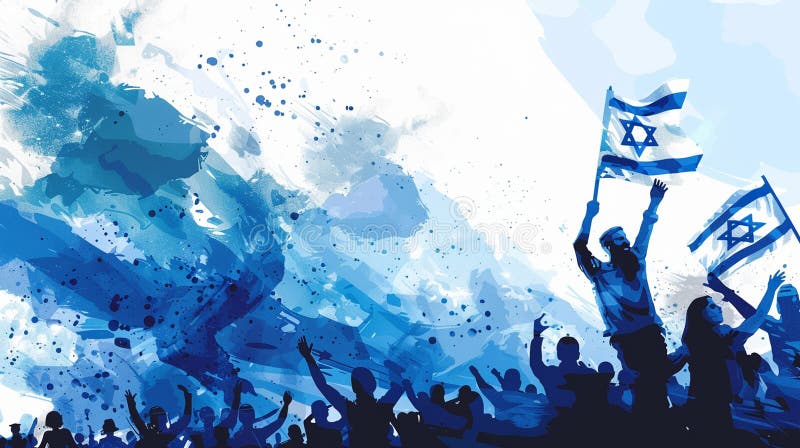 People Waving the Flag of Israel Stock Image - Image of jewish ...