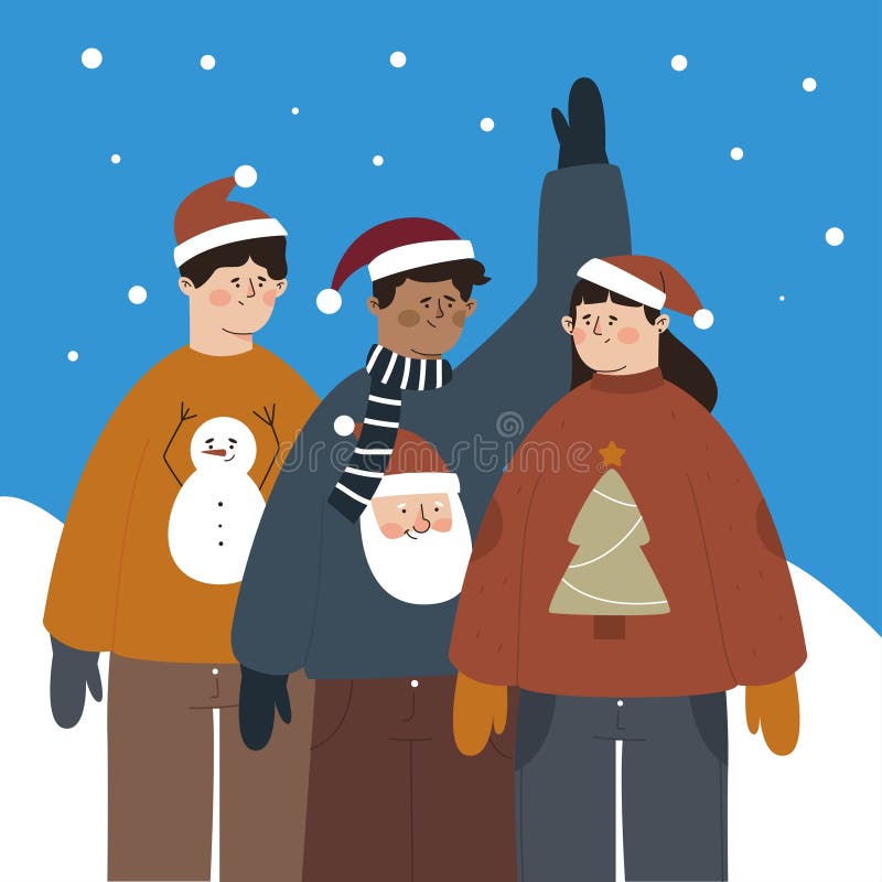 People Wearing Ugly Sweaters Vector Design Illustration Stock Vector ...