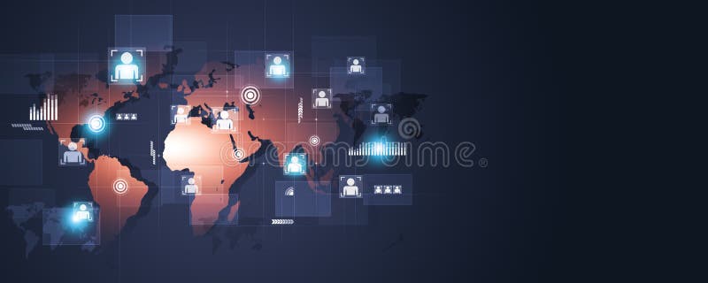 People Web Connections Banner Stock Illustration - Illustration of ...