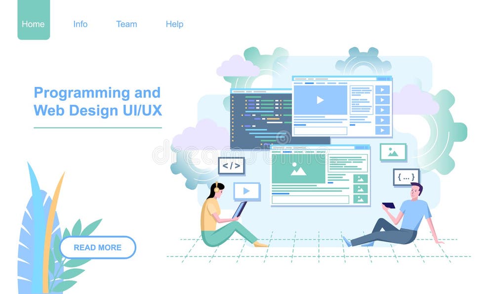 People Web Design UI UX Landing Page Template Flat Stock Vector - Illustration of flat, html ...