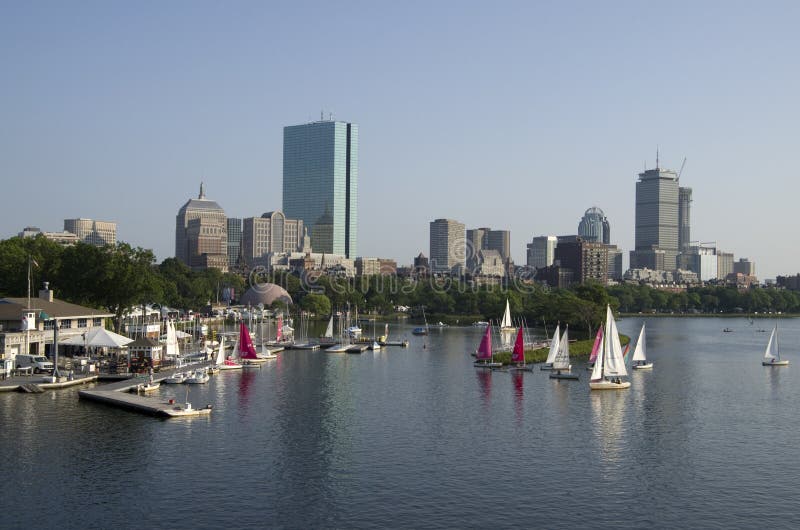Boston Downtown with River View Editorial Stock Photo - Image of ...