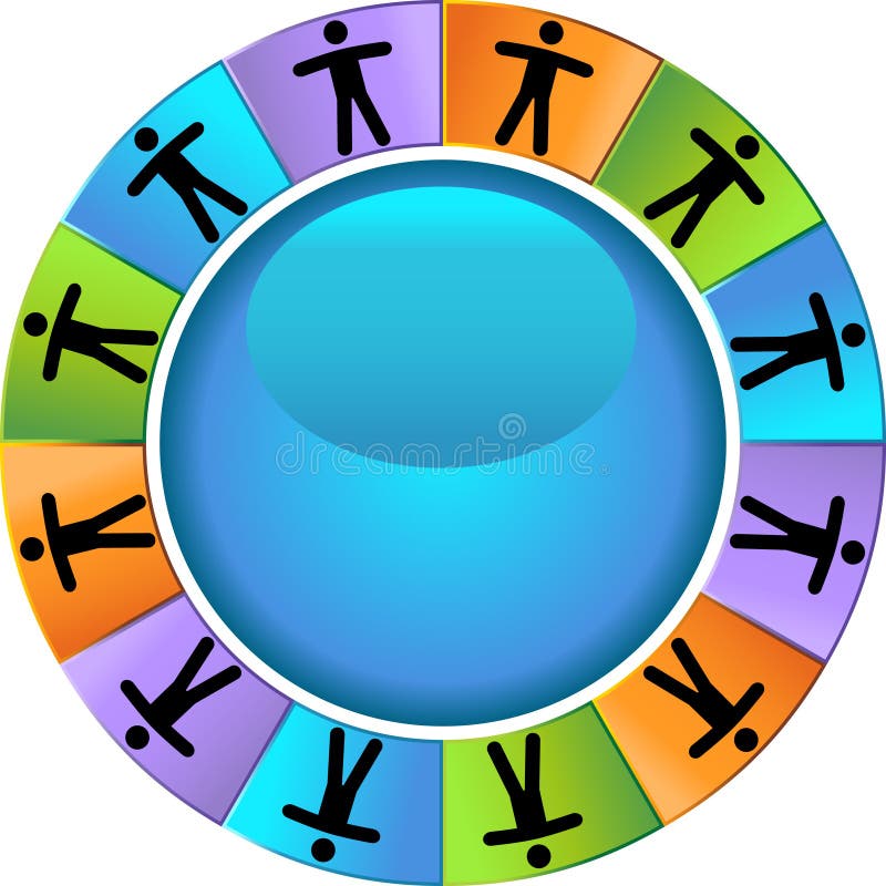 People Wheel stock vector. Illustration of teamwork, figures - 9595494