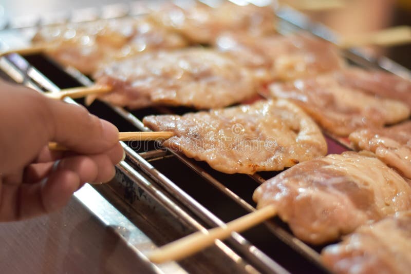 People Who are Grilling Pork Stock Image - Image of industry, build ...