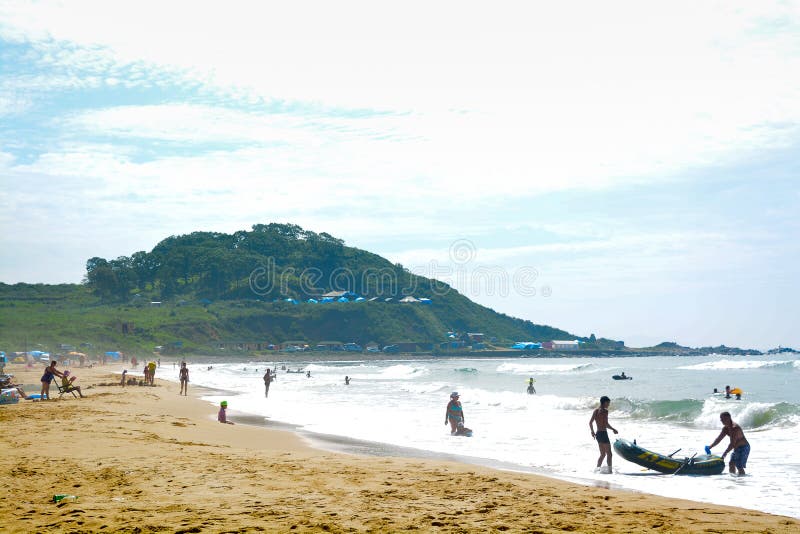 People Who Rest on the Beach. Editorial Stock Image - Image of seashore ...