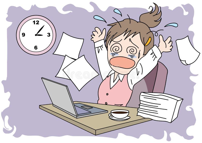 Worktime Image Woman - Confusion Stock Vector - Illustration of busy ...