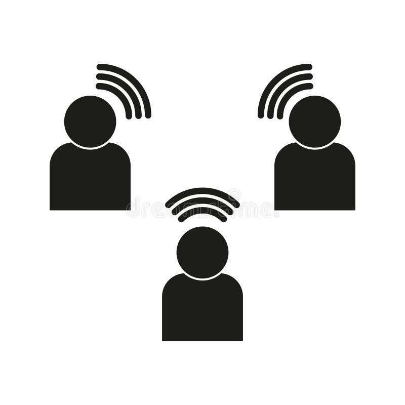 People Wifi Signal. Wireless Icon Vector. Communication Concept. Black ...