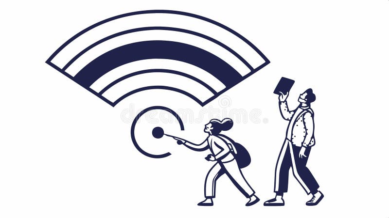 People with Wifi Signal, Wireless Technology Illustration Vector Design ...