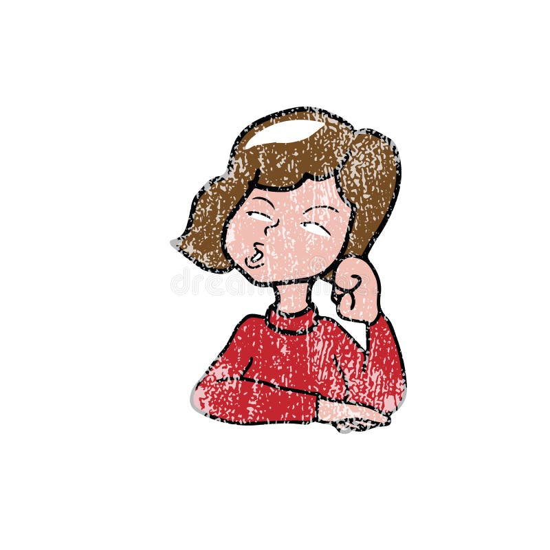 Cartoon woman ignoring stock illustration. Illustration of quirky ...