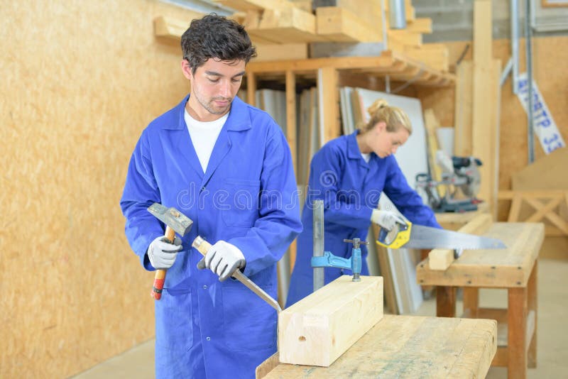 People in Woodworking Workshop Stock Photo - Image of build, bench ...