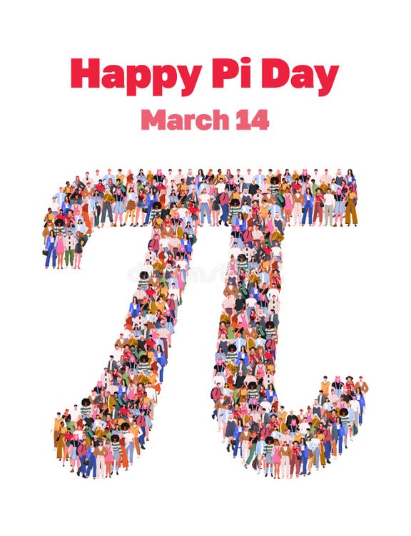 Large Group of People in Number Pi Form. Stock Vector - Illustration of ...