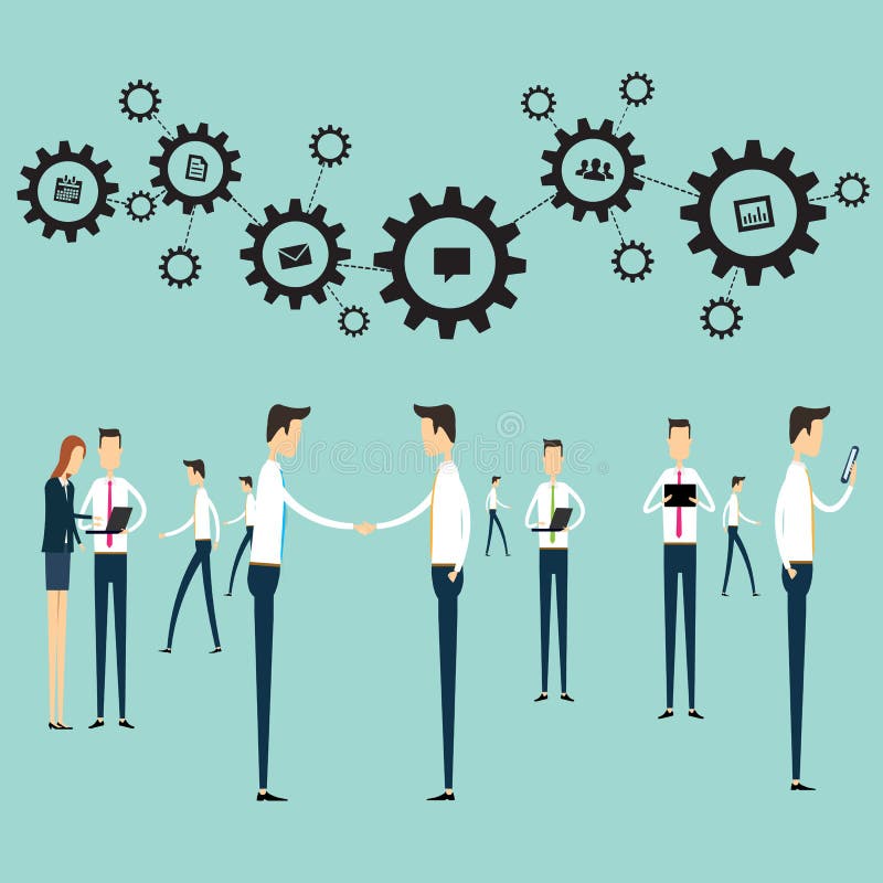 People Work Business Communications Connection Vector Stock Vector ...