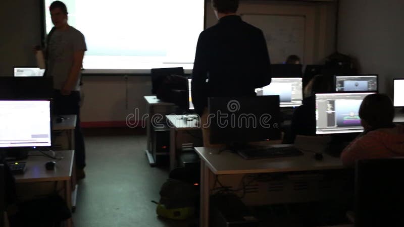 People Work with 3D Objects in British High Stock Video - Video of ...