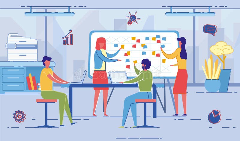 Project Management, Workplace for Colleagues. Stock Vector ...