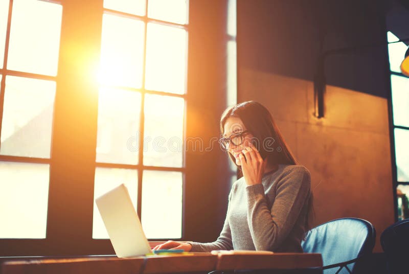 People at Work Giving Advice about Installing through Phone Talk Stock ...