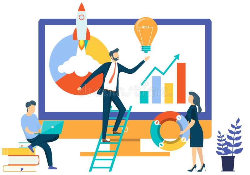 People Work with Information on Computers and Implement New Ideas and ...