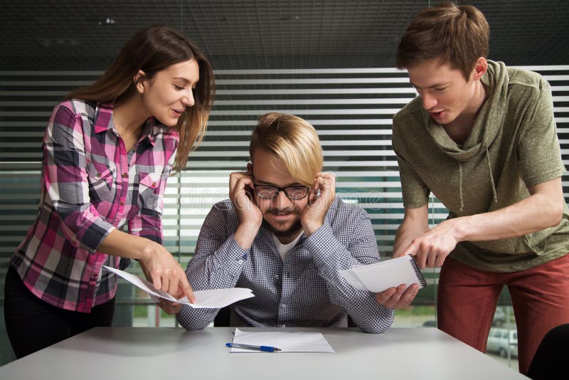 People work in the office stock photo. Image of desktop - 183077524