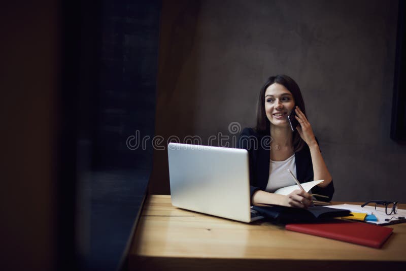 People at Work Online Database Using Free Wireless Network Stock Image ...