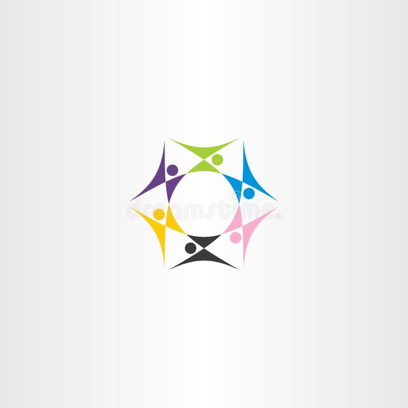 People Work Team Logo Vector Sign Icon Colorful Symbol Stock Vector ...