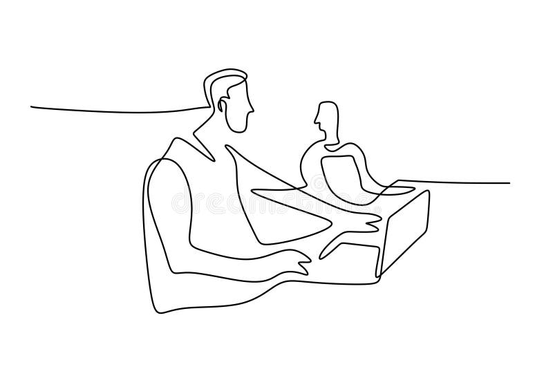 Work Continuous Line Drawing Stock Illustrations – 11,686 Work ...