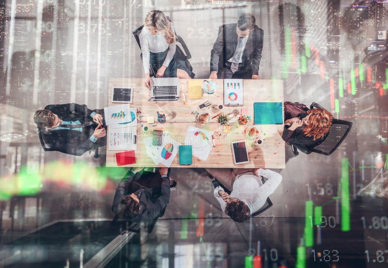 Team of Businessmen Work Together in Office. Concept of Teamwork and ...