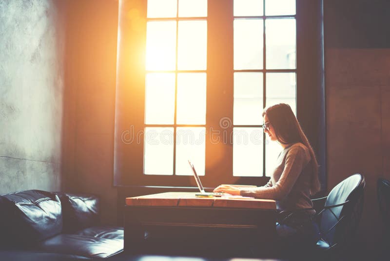 People at Work Using Free Wireless Connection To Internet and Modern ...