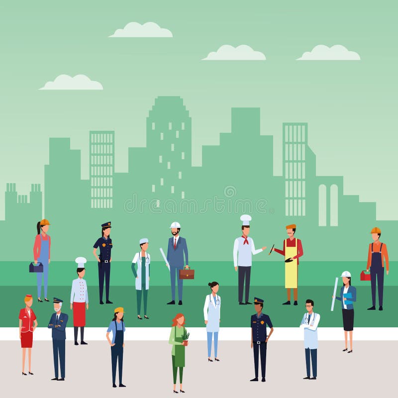 Job and workers stock vector. Illustration of employee - 129580773