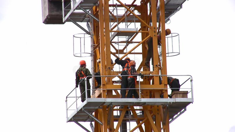 People Workers on High Building Stock Footage - Video of elevator ...