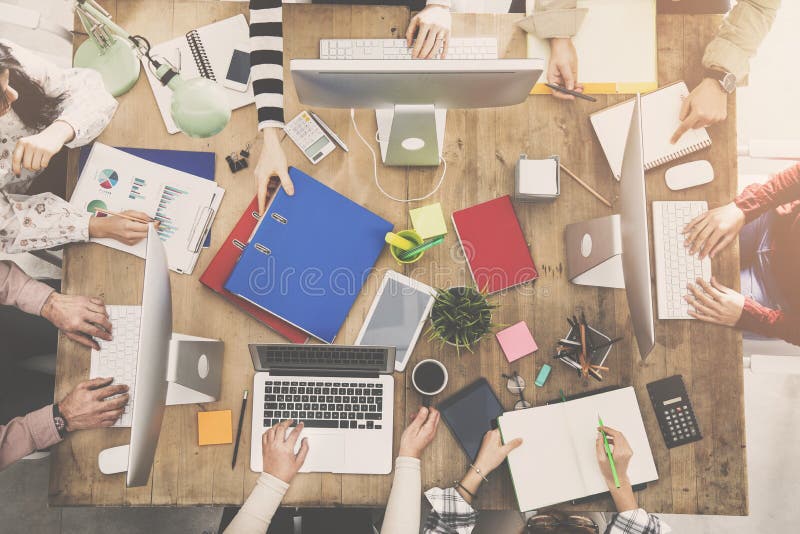 People Working Around a Table Stock Image - Image of office, tablet ... People Working Around a Table Stock Image - Image of office, tablet ...