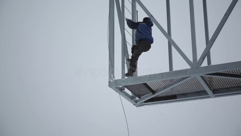 People Working Building New Big Billboard. Worker Repairing Billboard ... People Working Building New Big Billboard. Worker Repairing Billboard ...