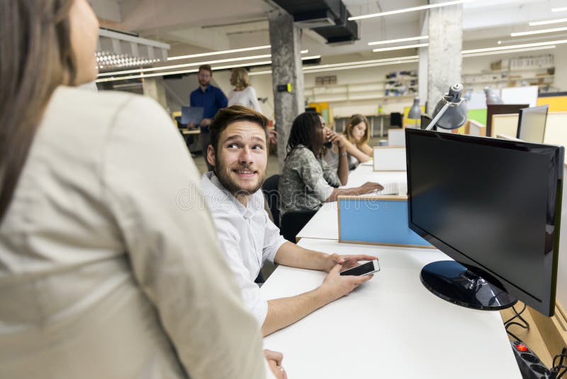 People Working at Busy Modern Office Stock Photo - Image of business ...