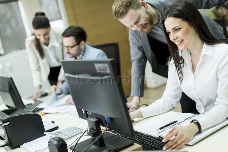 People Working in a Busy Office Stock Image - Image of work, training ...