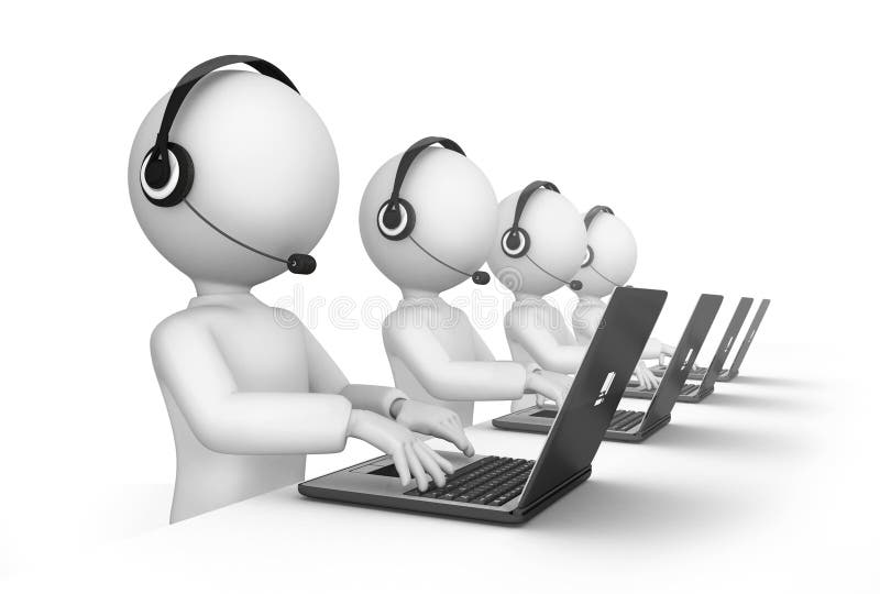 People Working In Call Center Stock Illustration - Image: 25341790