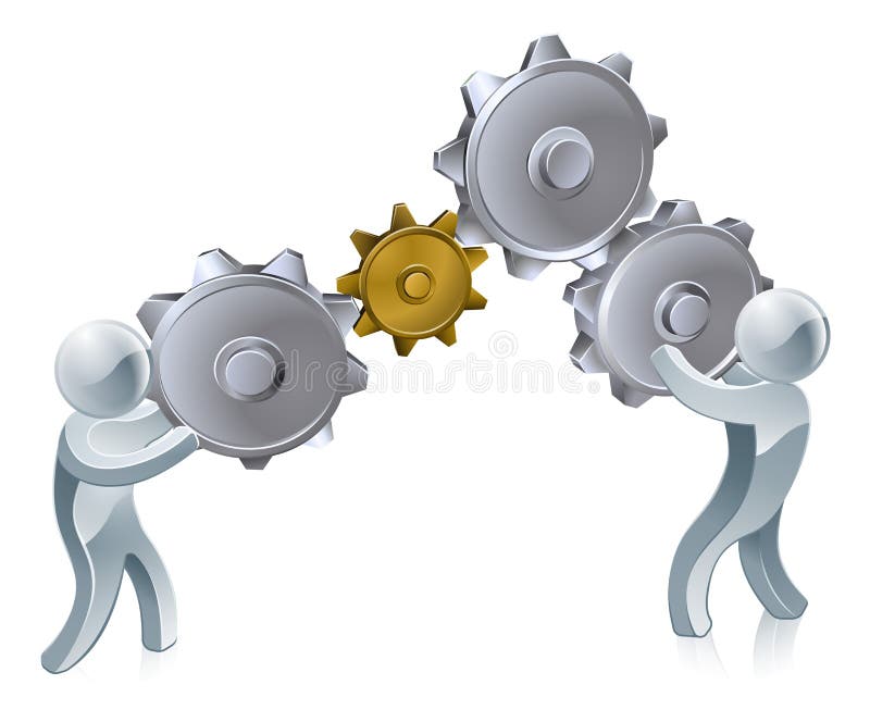 People working cogs stock vector. Illustration of mechanic - 38666028