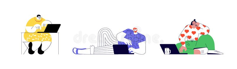 People Working in Comfortable Conditions Stock Vector - Illustration of ...