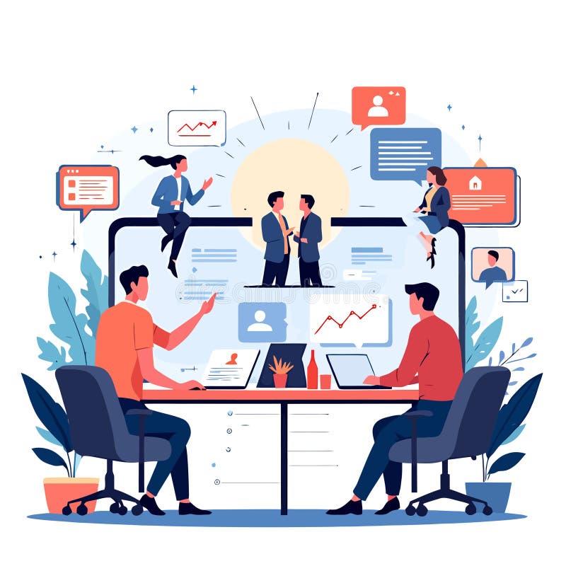 People Working on a Computer with a Laptop and a Laptop Screen Stock ...