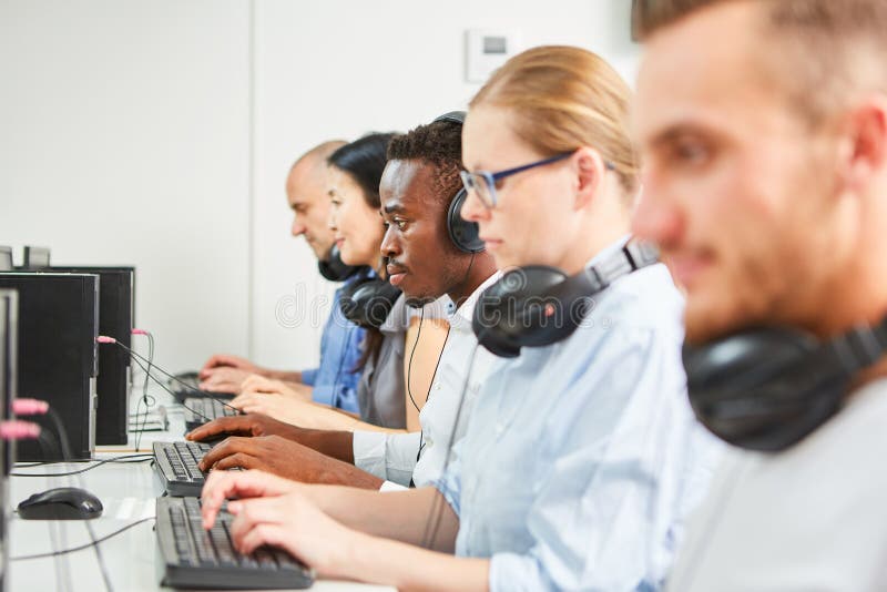 Typist in the Office Typing on Laptop Keyboard Stock Image - Image of ...