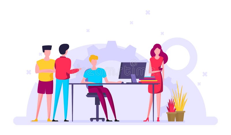 People Working on the Development Flat Vector Stock Vector ...