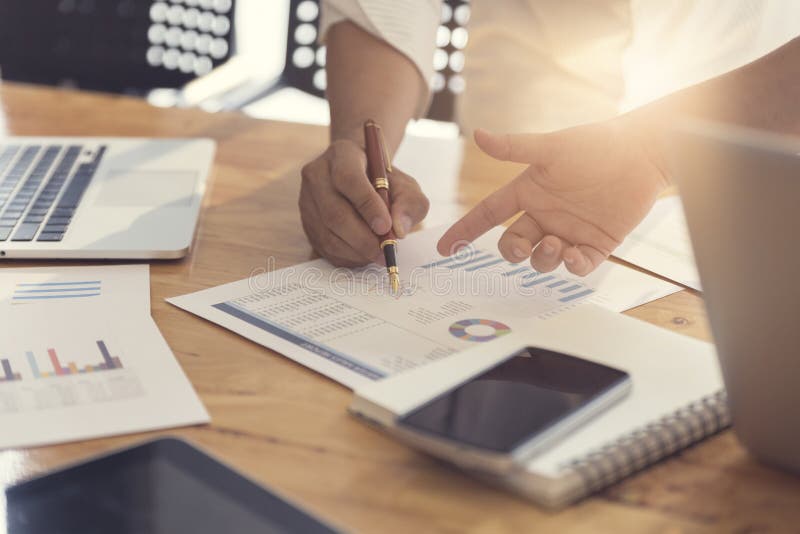 People Working with Document Together Stock Photo - Image of hand ...