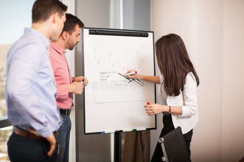 People Working on a Flipboard Stock Photo - Image of team, explaning ...