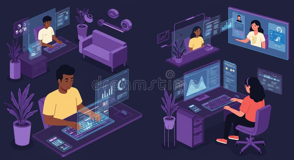 Digital Working Environment Stock Illustrations – 16,508 Digital Working Environment Stock ...