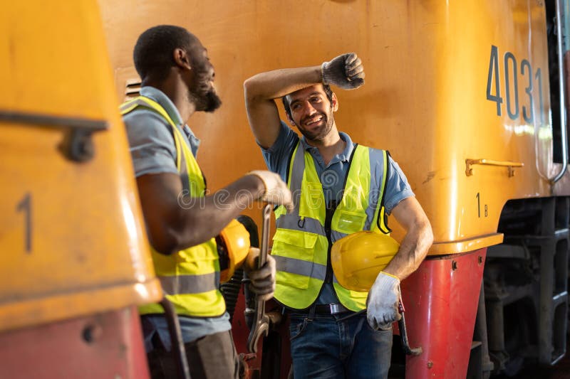 People Working in Heavy Industry Men at Work Happy Workers Laughing ...