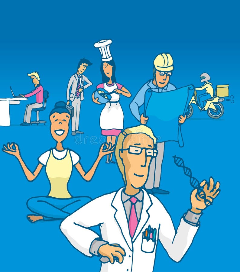 People Working at Jobs and Professions Stock Vector - Illustration of ...